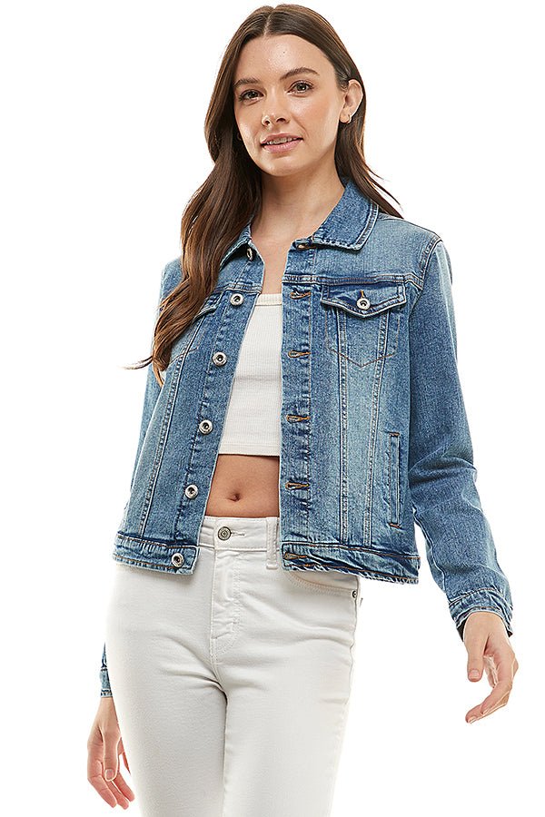 Casual Comfort Solid Denim Jacket – Blueage Jeans
