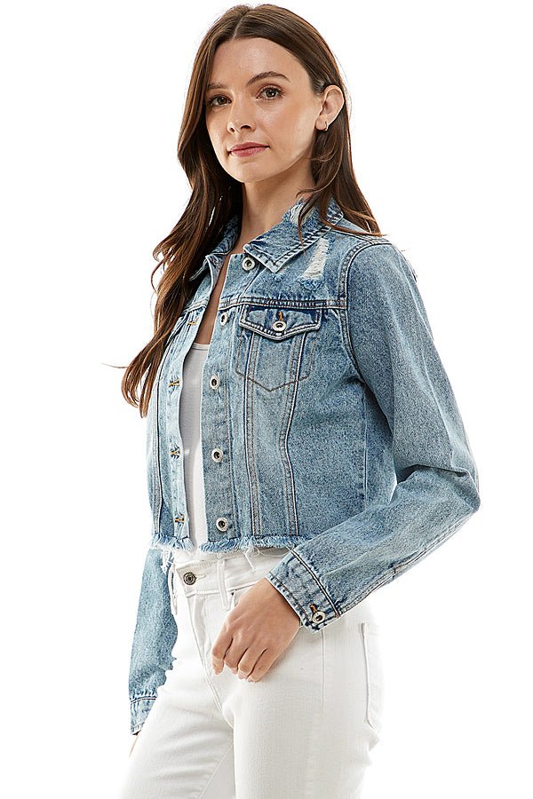 Shop Wholesale jacket Destroyed Denim Jean Jacket – Blueage Jeans