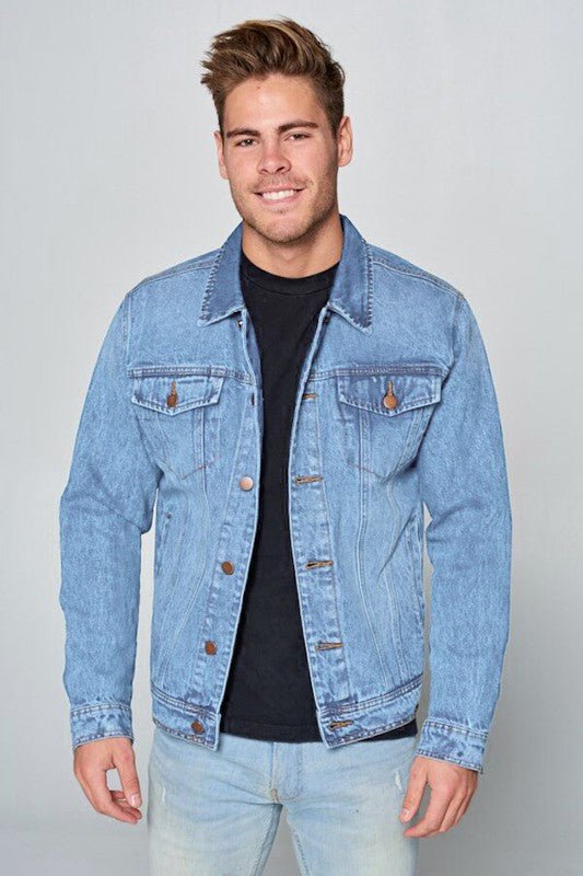 Light washed Men's Denim Jacket (plus size) – Blueage Jeans