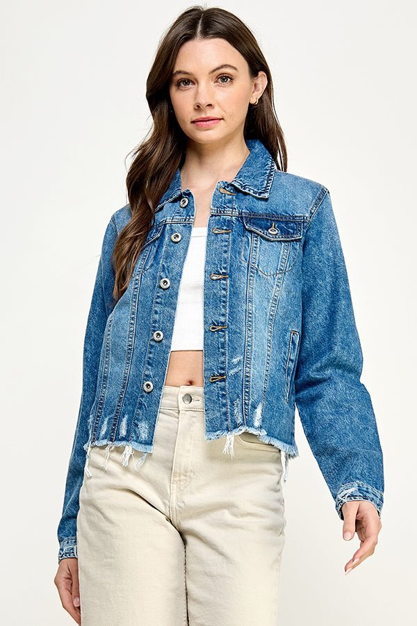 Wholesale jacket - Blue Age Women's Destroyed Denim Jean Jacket ...