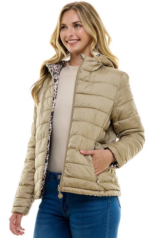 Reversible Ladies Puffer Jacket with Hoodies – Blueage Jeans